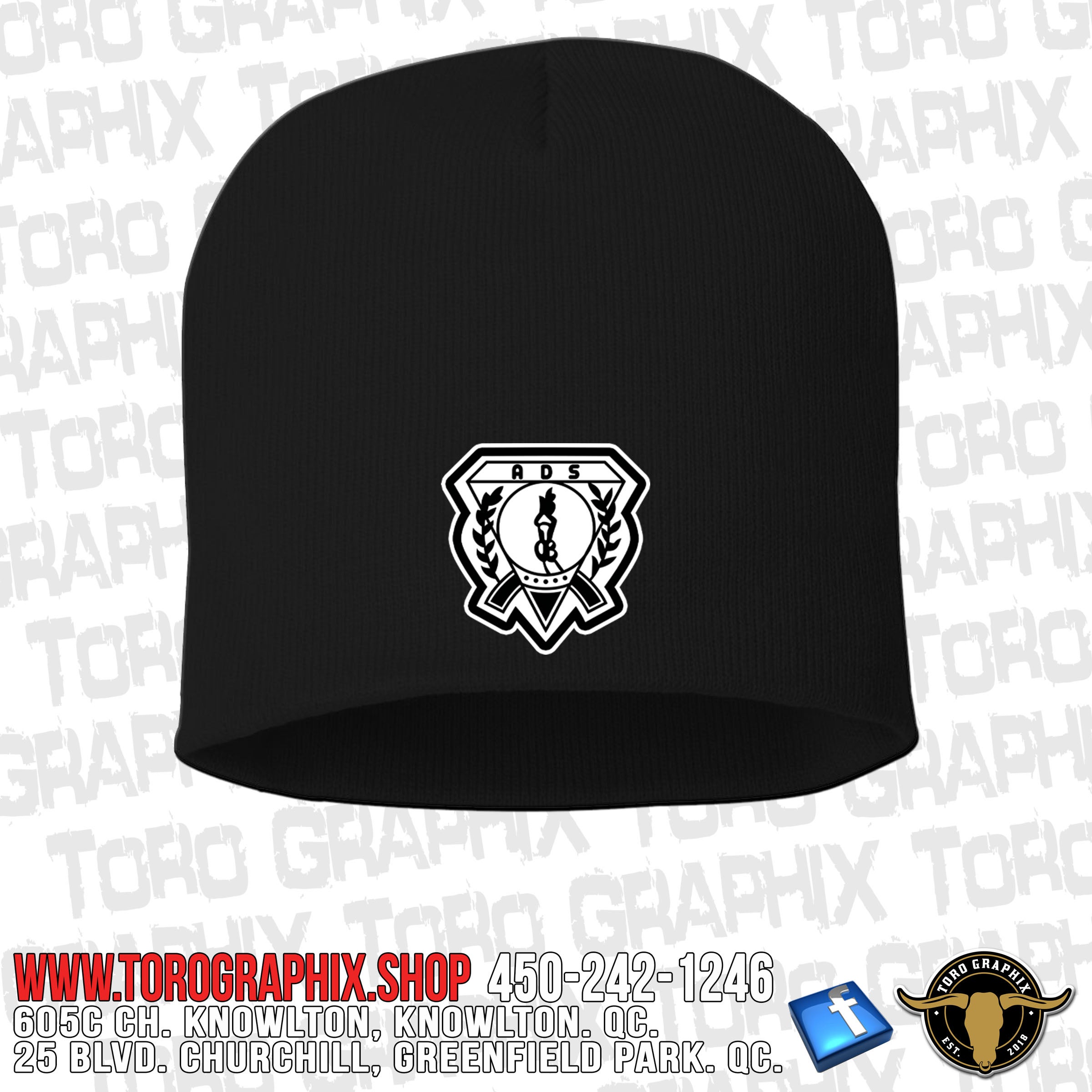 A.D.S. Tuque Beanie Noir / Black | Toro Graphix
