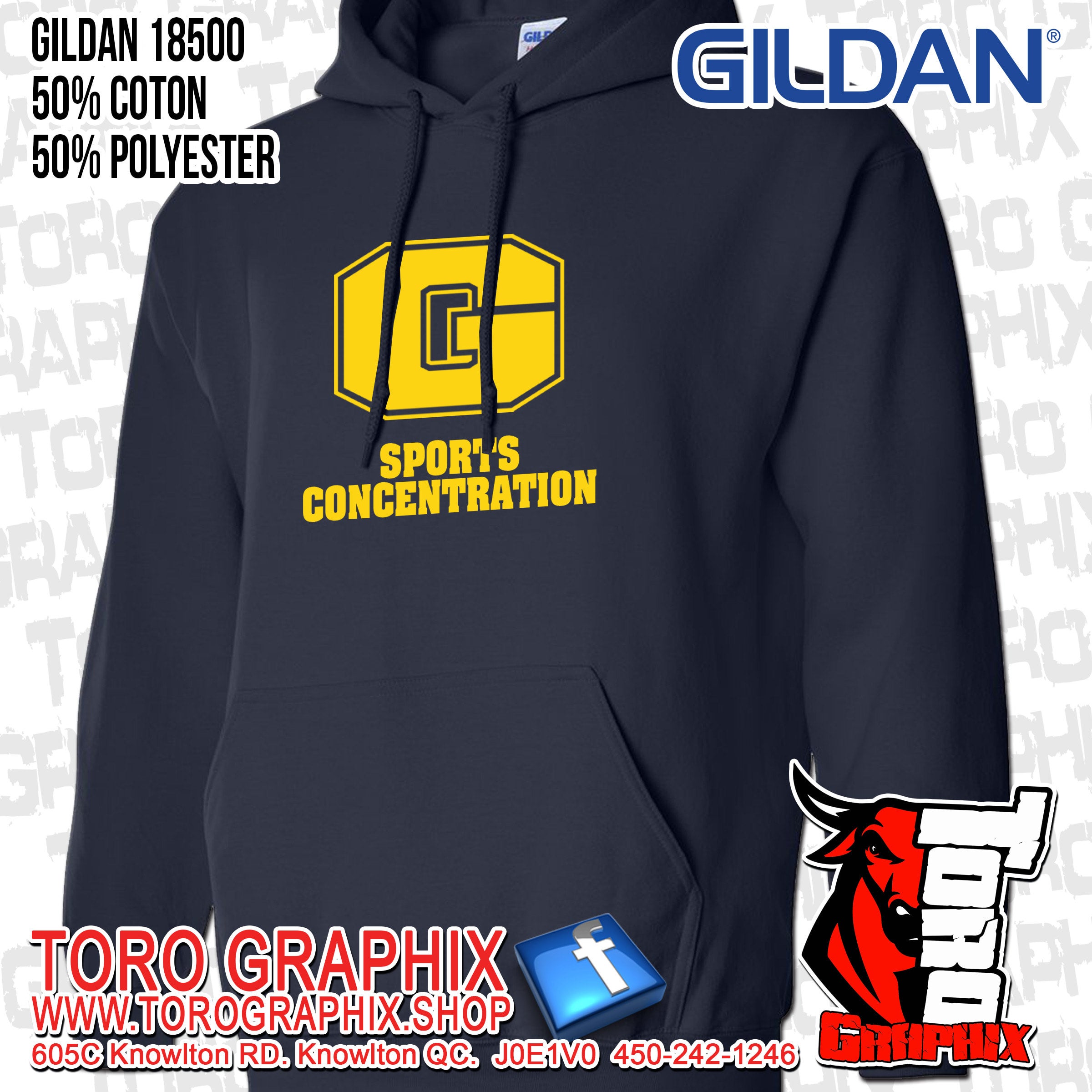 Alexander Galt Sports Concentration Hoodie Bleu Marin | Toro Graphix