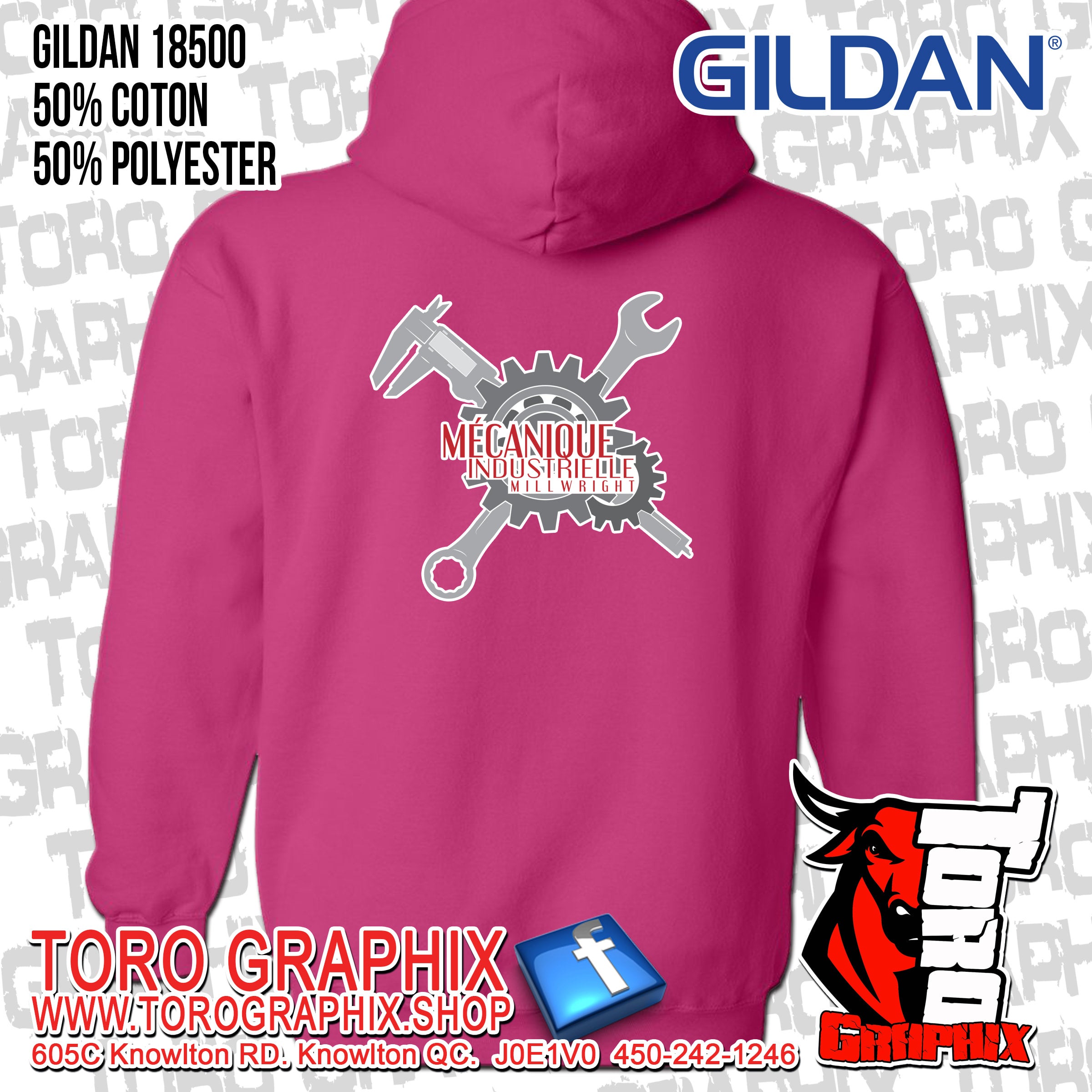 Mécanique Hoodie Rose / Pink | Toro Graphix